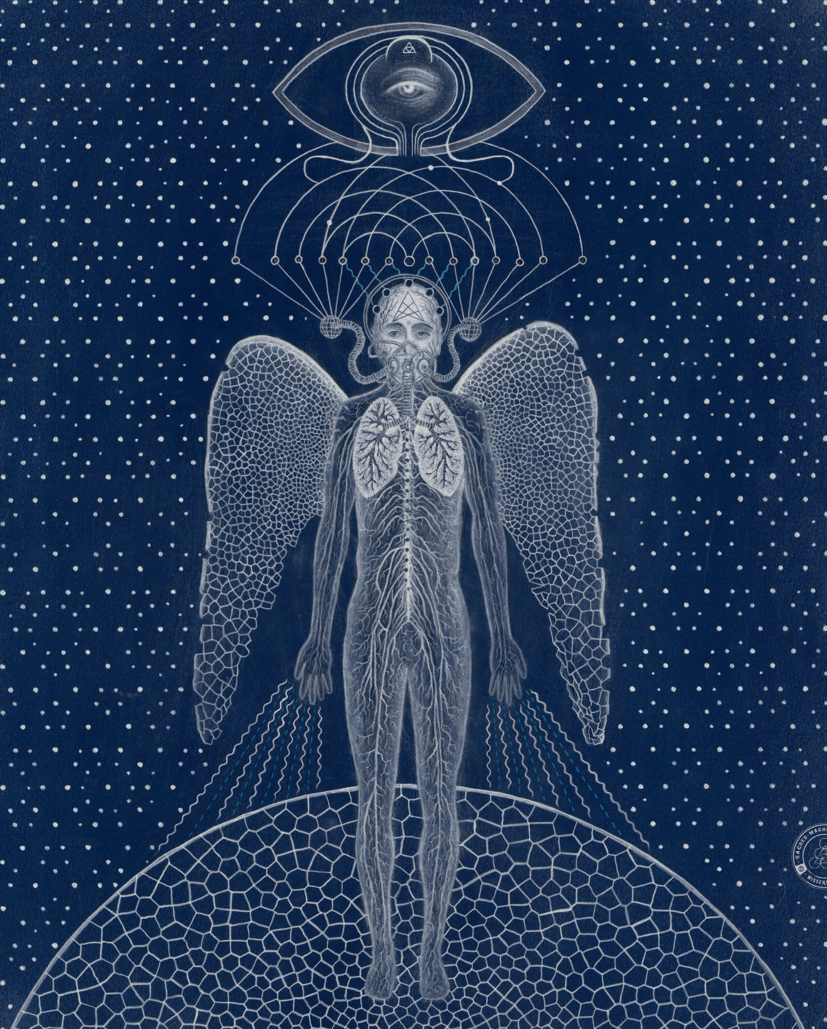 Transcendent Man, Blue, Archival Print – Daniel Martin Diaz
